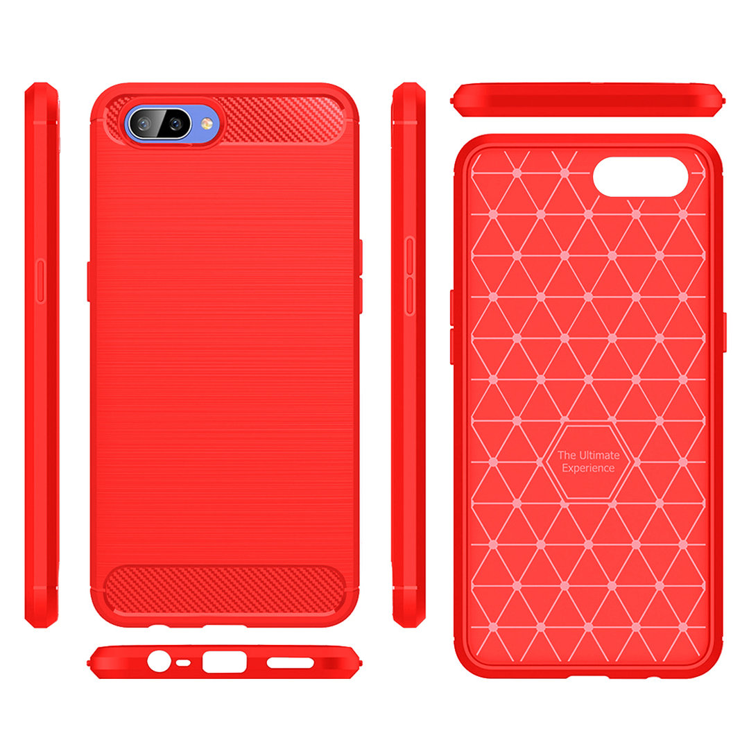 Flexi Slim Carbon Fibre Case For Oppo A S Ax Red